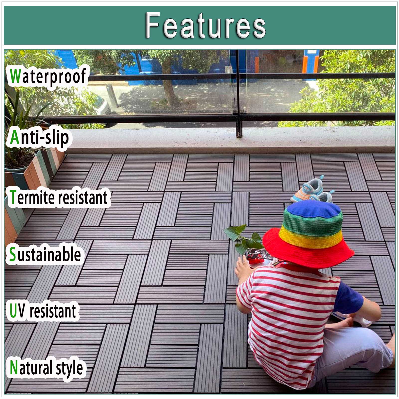 3rd Gen Waterproof Decking tiles